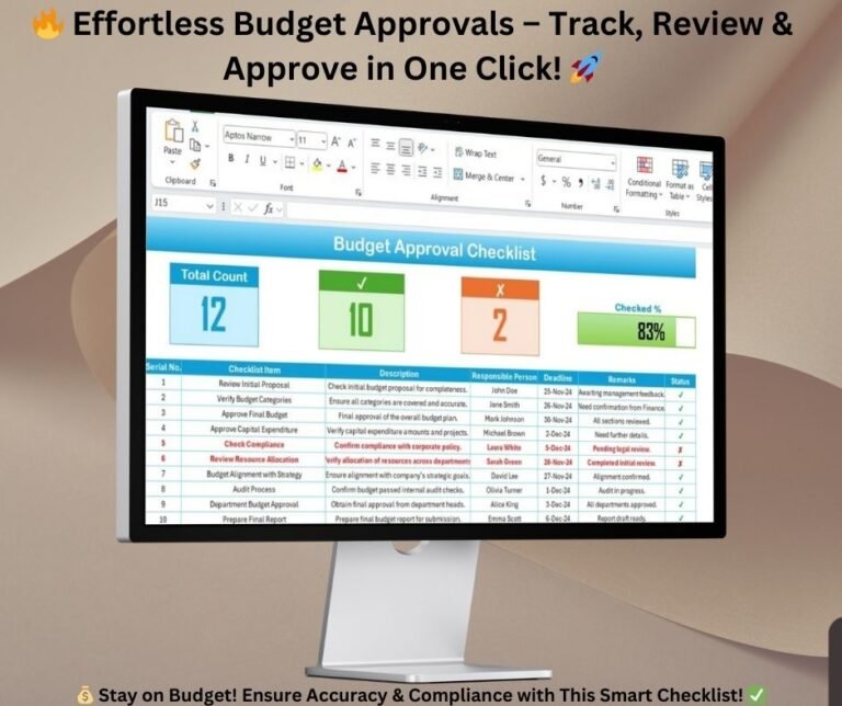 Budget Approval Checklist in Excel - Next Gen Templates