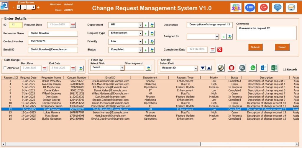 Change Request Management System V1.0 - Next Gen Templates