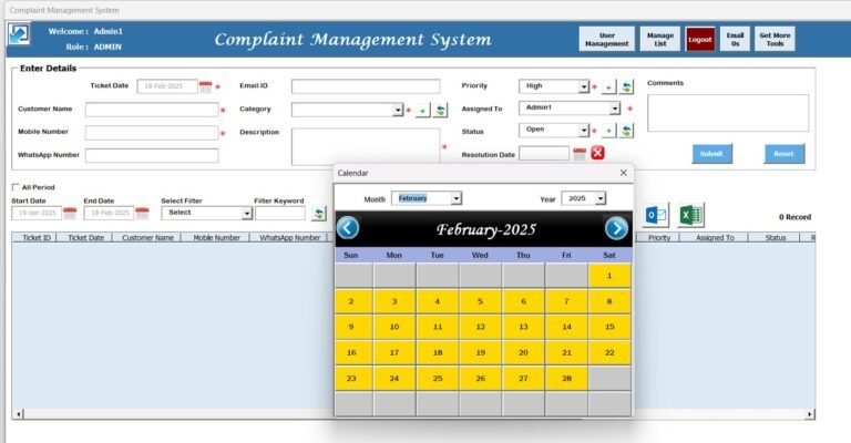Complaint Management System V1.0 in Excel - Next Gen Templates