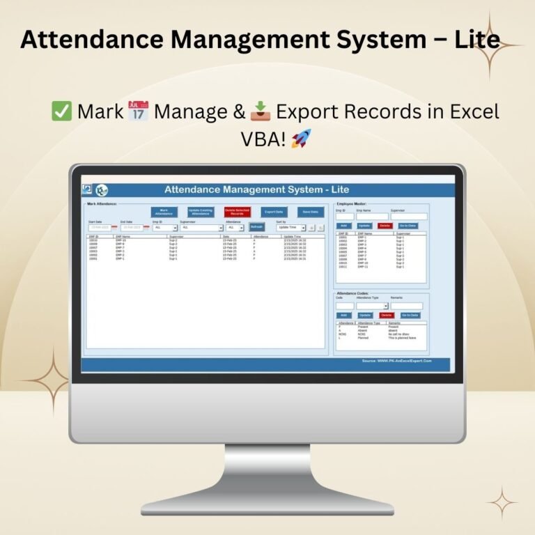 Monthly Attendance sheet in Excel with Check boxes - Next Gen Templates