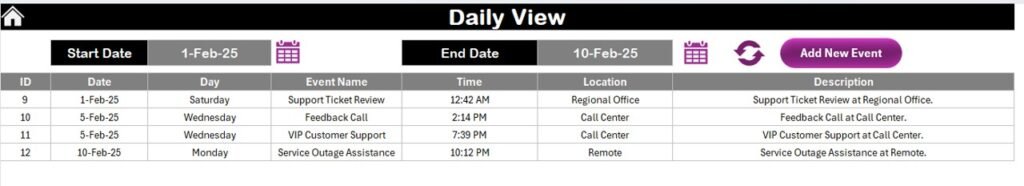 Customer Support Coverage Calendar in Excel - Next Gen Templates