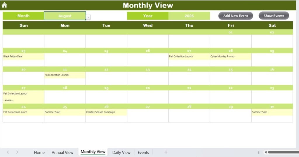 Digital Advertising Calendar in Excel - Next Gen Templates