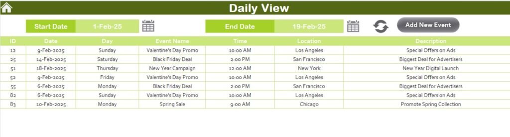Digital Advertising Calendar in Excel - Next Gen Templates