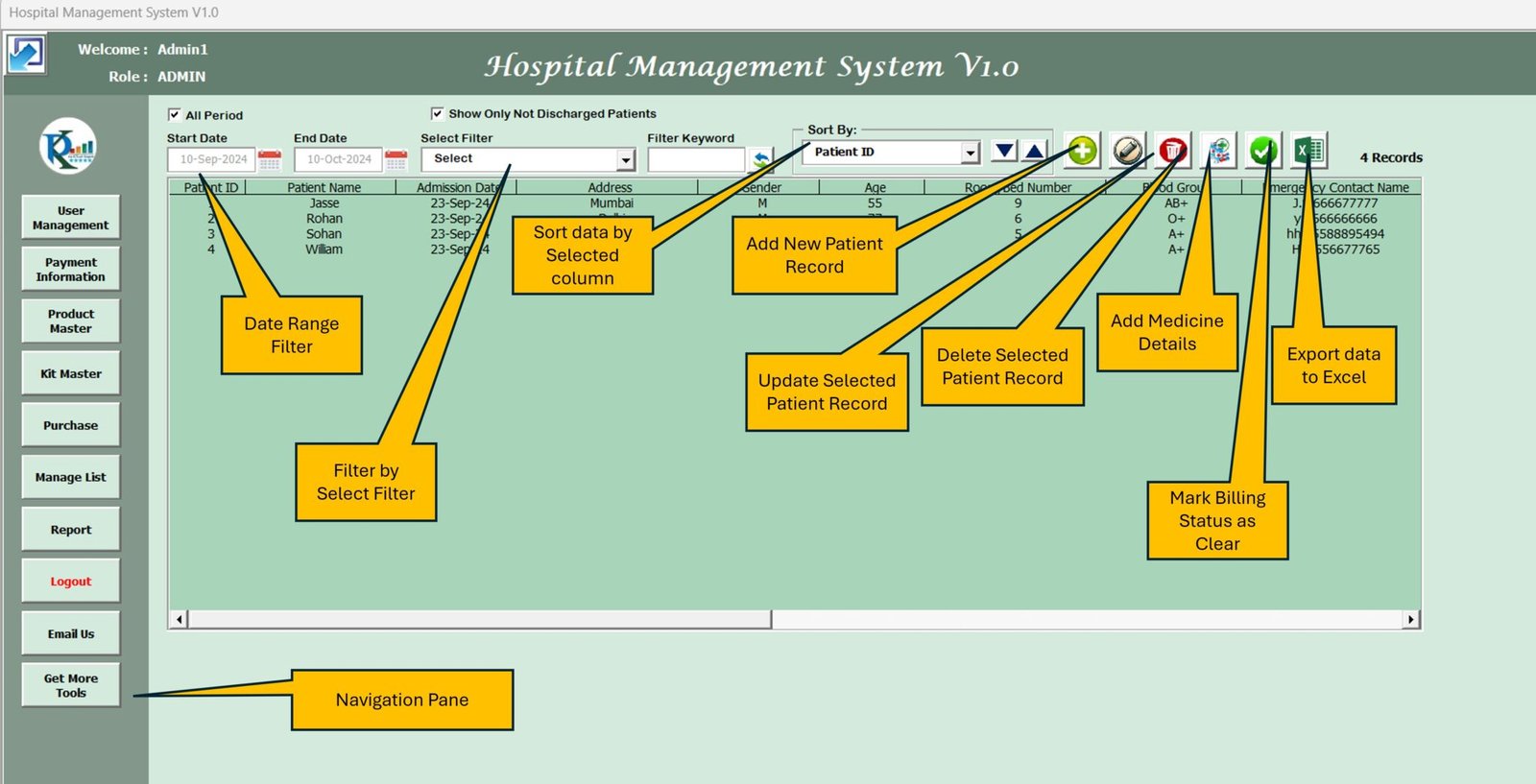 Hospital Management System V1.0 - Next Gen Templates