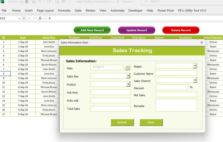 Sales Tracking Dashboard in Excel - Next Gen Templates