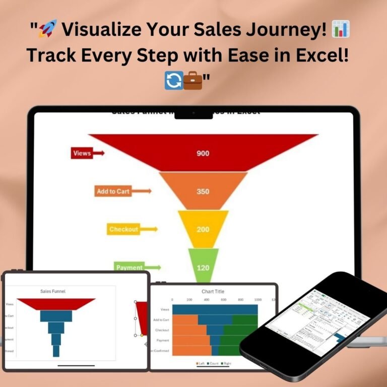 Sales funnel infographic chart in Excel - Next Gen Templates
