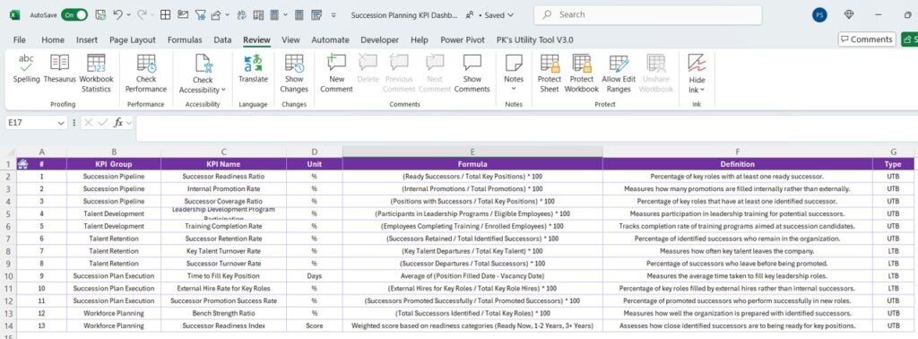Succession Planning KPI Dashboard in Excel - Next Gen Templates