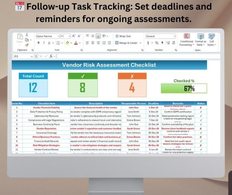 Vendor Risk Assessment Checklist in Excel - Next Gen Templates