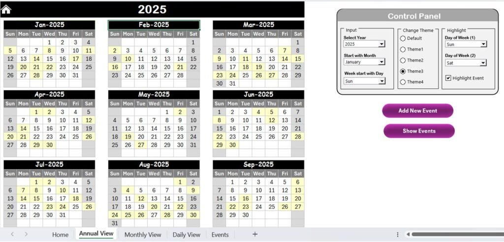 Board Meetings Calendar in Excel - Next Gen Templates