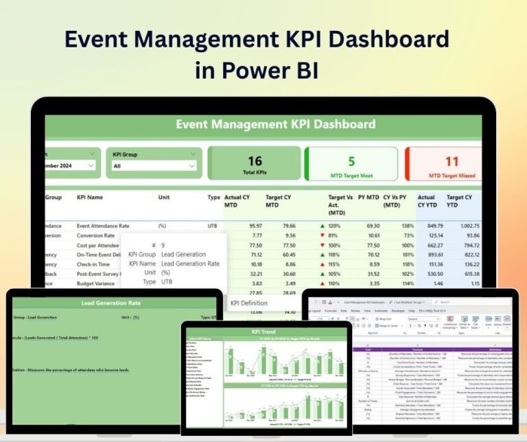 Event Management KPI Dashboard in Power BI - Next Gen Templates