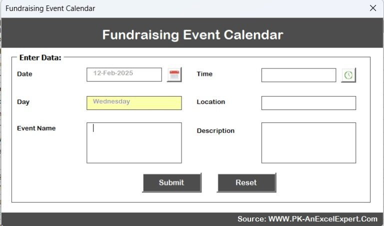Fundraising Event Calendar in Excel - Next Gen Templates