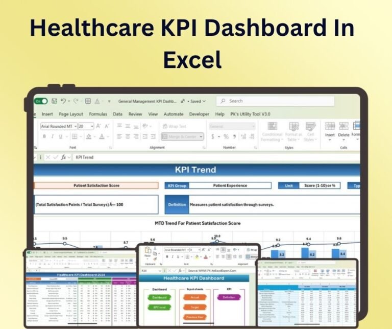 Healthcare KPI Dashboard In Excel - Next Gen Templates