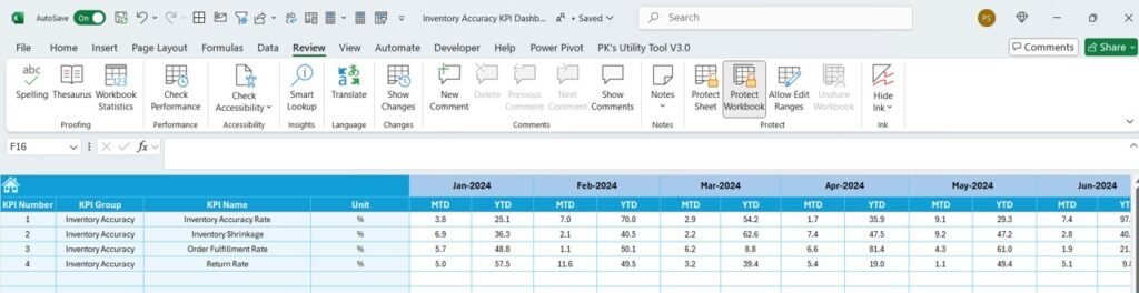 Inventory Accuracy KPI Dashboard in Excel - Next Gen Templates