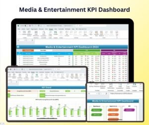Media & Entertainment KPI Dashboard In Excel - Next Gen Templates