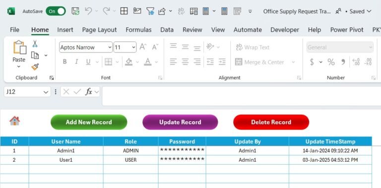 Office Supply Request Tracker in Excel - Next Gen Templates
