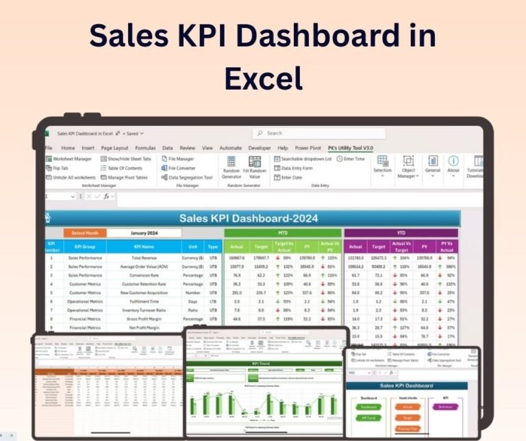 Sales KPI Dashboard in Excel - Next Gen Templates