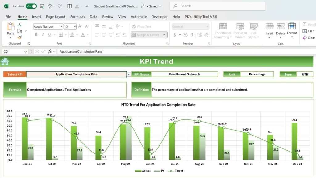Student Enrollment KPI Dashboard in Excel - Next Gen Templates