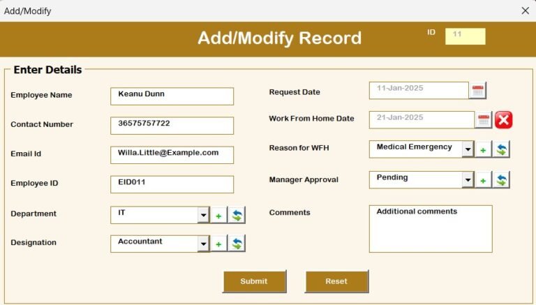 Work From Home Request Management System V1.0 - Next Gen Templates