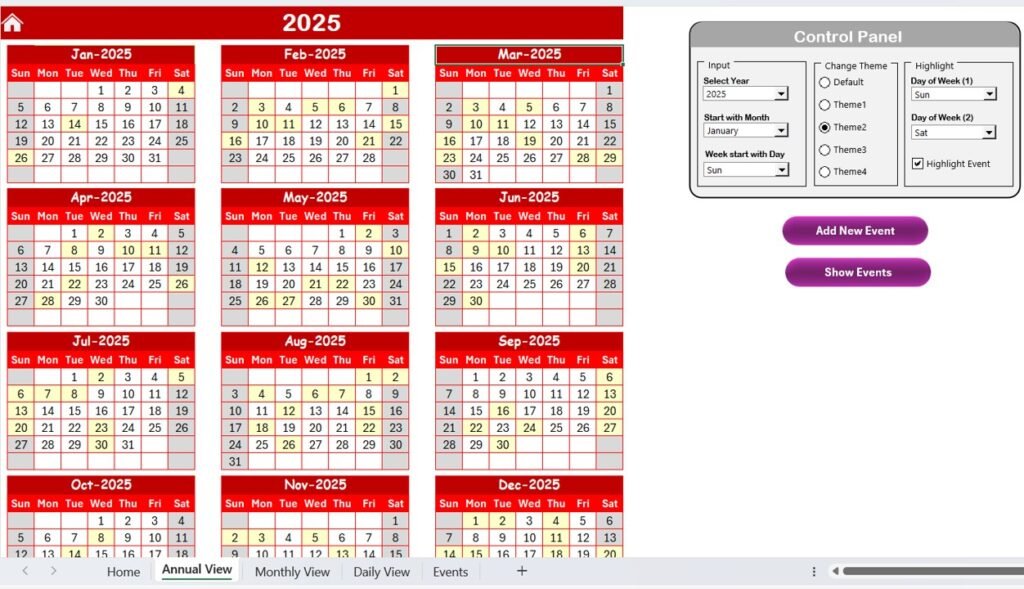 Corporate Meetings Calendar in Excel - Next Gen Templates