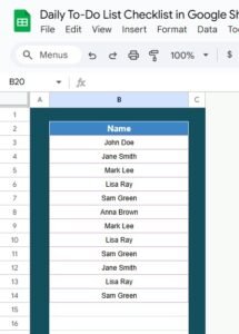 Daily To-Do List Checklist in Google Sheets - Next Gen Templates