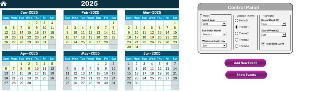 Financial Planning Calendar in Excel - Next Gen Templates