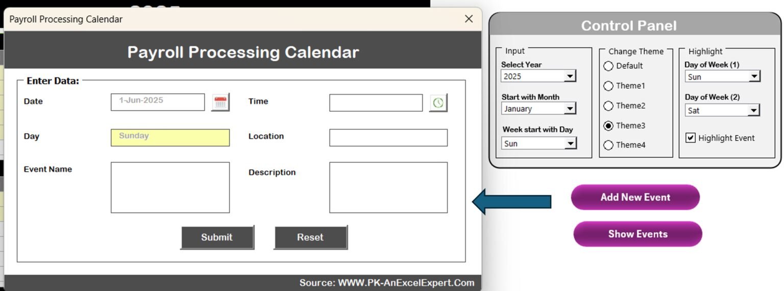Payroll Processing Calendar in Excel - Next Gen Templates