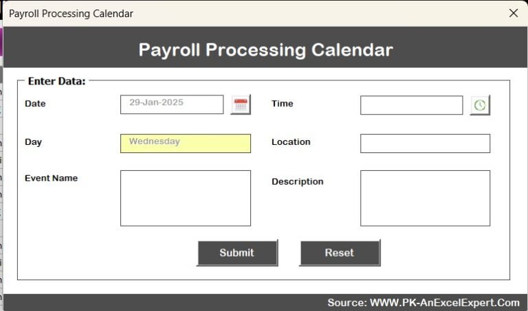 Payroll Processing Calendar in Excel - Next Gen Templates