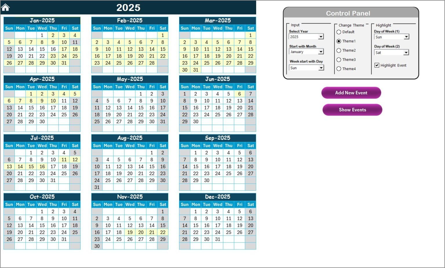 Procurement Customer Experience Calendar in Excel - Next Gen Templates