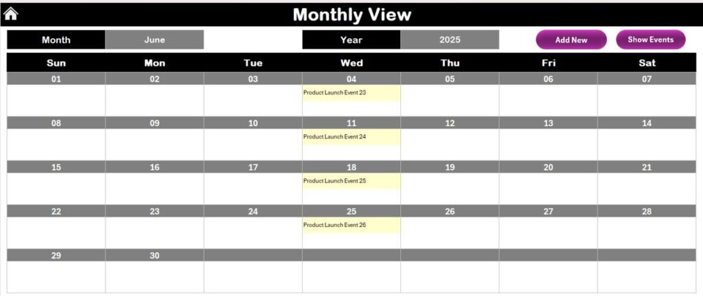Product Launch Calendar in Excel - Next Gen Templates