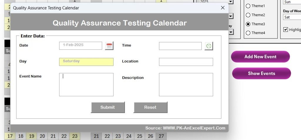 Quality Assurance Testing Calendar in Excel - Next Gen Templates