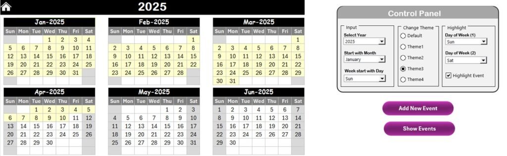 Quarterly Review Calendar in Excel - Next Gen Templates