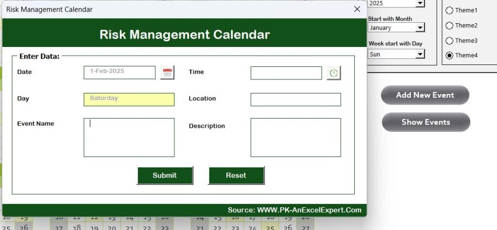 Risk Management Calendar in Excel - Next Gen Templates