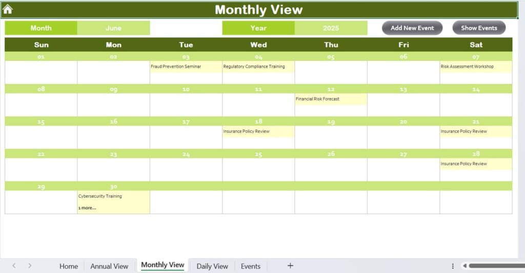 Risk Management Calendar in Excel - Next Gen Templates
