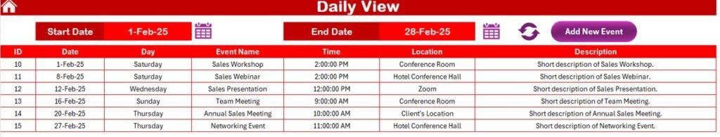 Sales Activity Calendar in Excel - Next Gen Templates