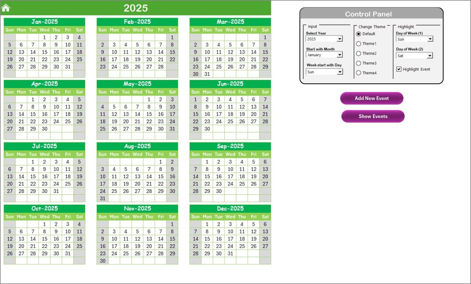 Sales Remote Work Calendar in Excel - Next Gen Templates