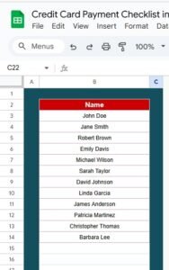 Credit Card Payment Checklist in Google Sheets - Next Gen Templates