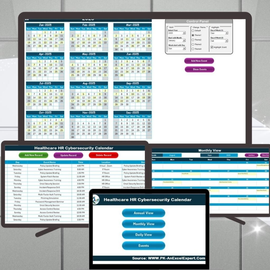 Cybersecurity Review Calendar in Excel - Next Gen Templates