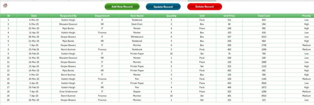 Office Supply Order Tracker in Excel - Next Gen Templates