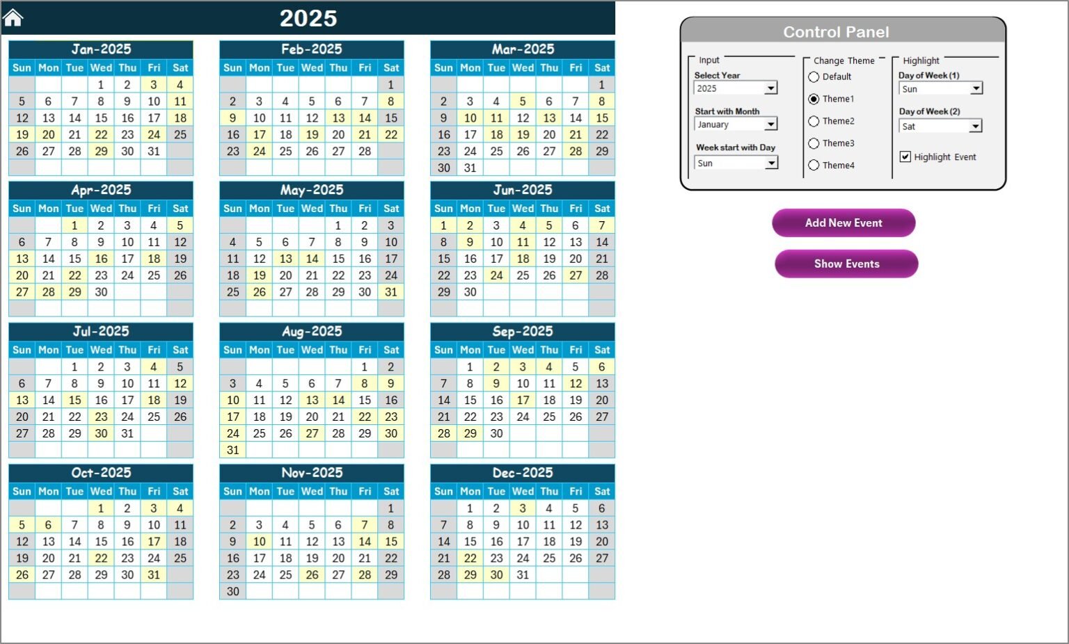 Technology IT Remote Work Calendar in Excel - Next Gen Templates