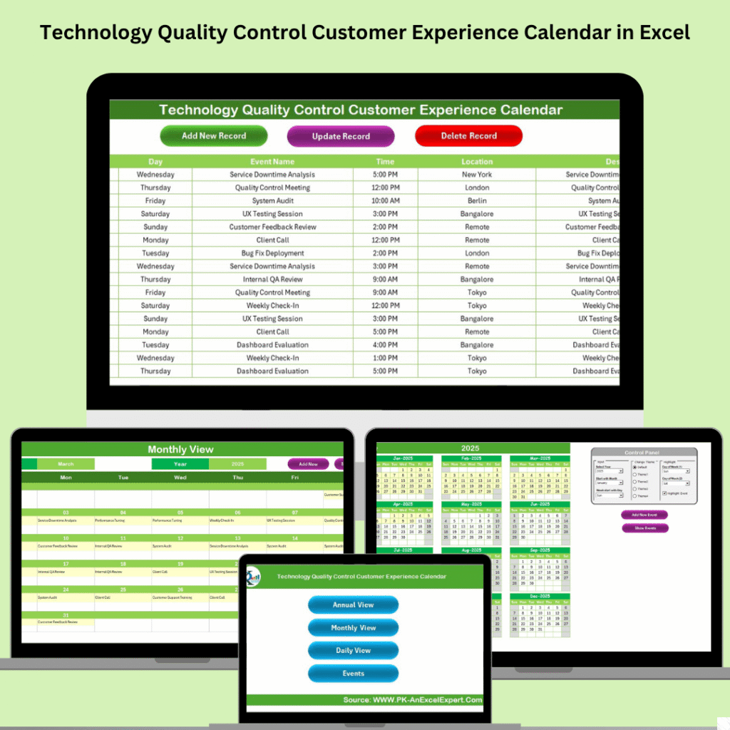 Audit Schedule Calendar in Excel - Next Gen Templates