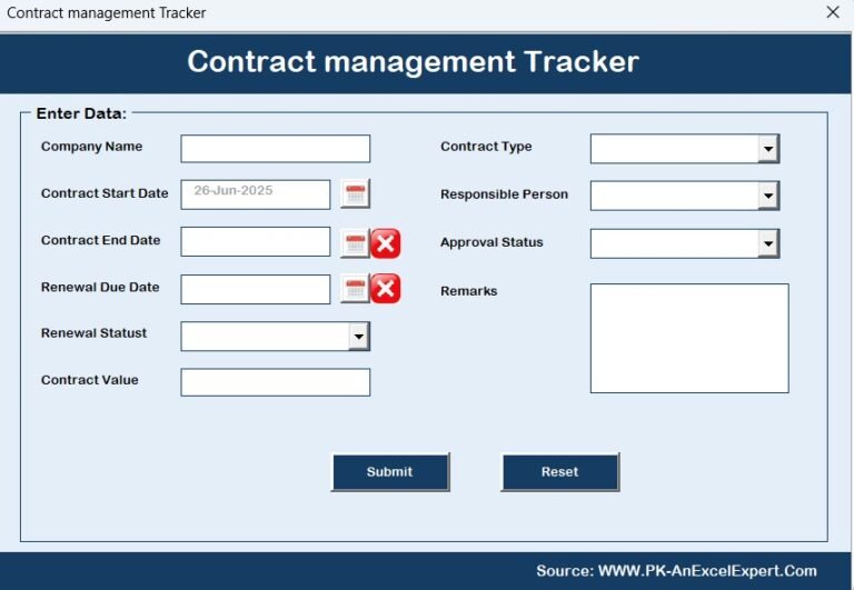 Contract Management Tracker in Excel - Next Gen Templates