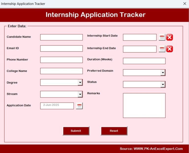 Internship Application Tracker in Excel - Next Gen Templates