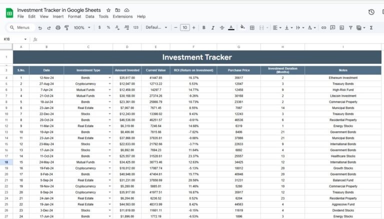 Investment Tracker in Google Sheets - Next Gen Templates