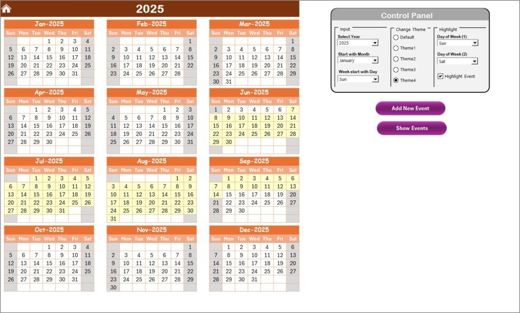 Technology R&D Remote Work Calendar in Excel - Next Gen Templates
