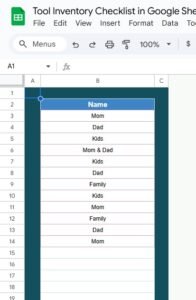 Tool Inventory Checklist in Google Sheets - Next Gen Templates