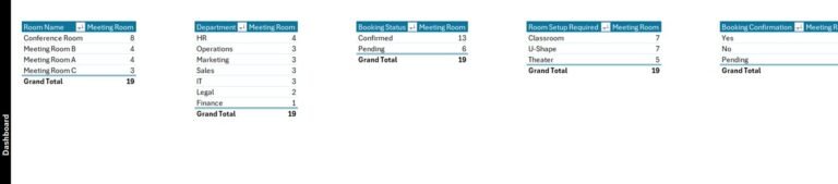 Meeting Room Booking Tracker in Excel - Next Gen Templates
