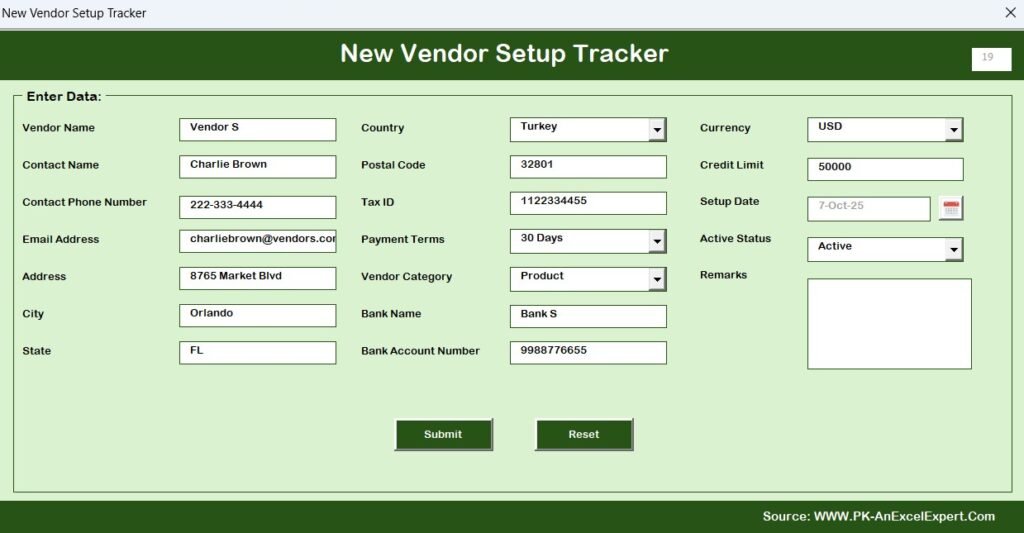 New Vendor Setup Tracker in Excel - Next Gen Templates