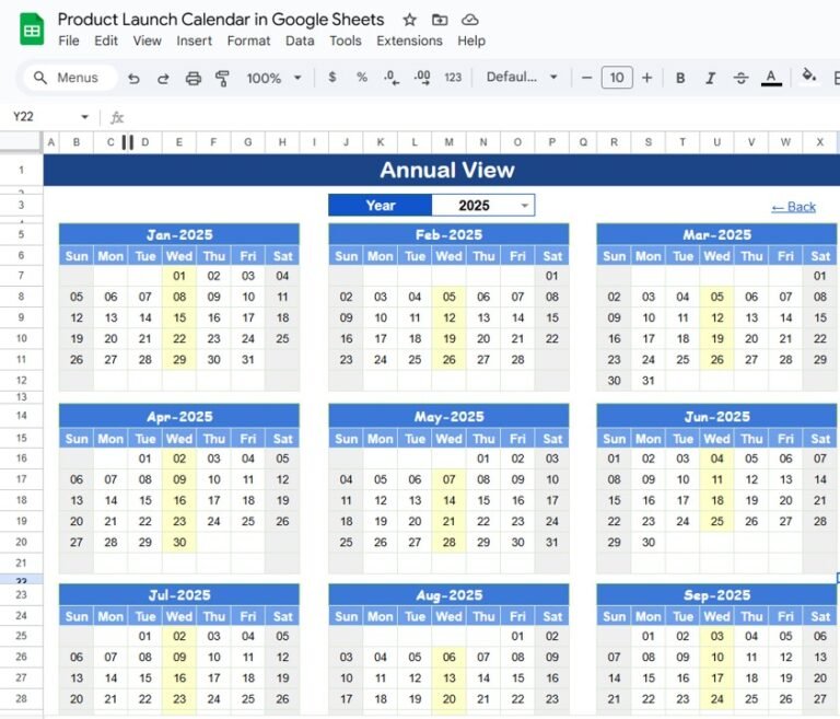 Product Launch Calendar in Google Sheets - Next Gen Templates