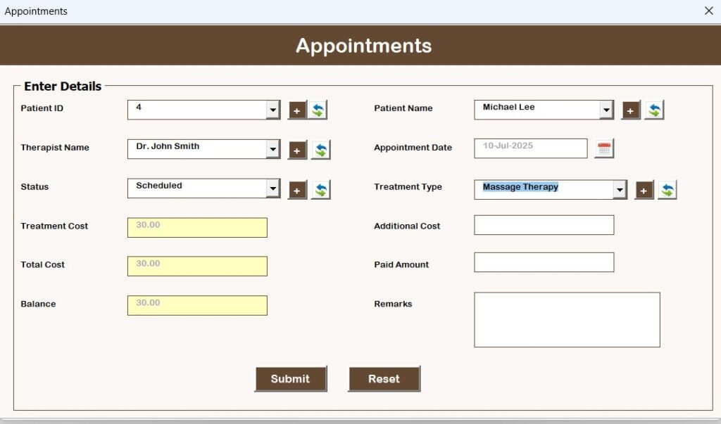 Therapy Centre Management System V1.0 - Next Gen Templates