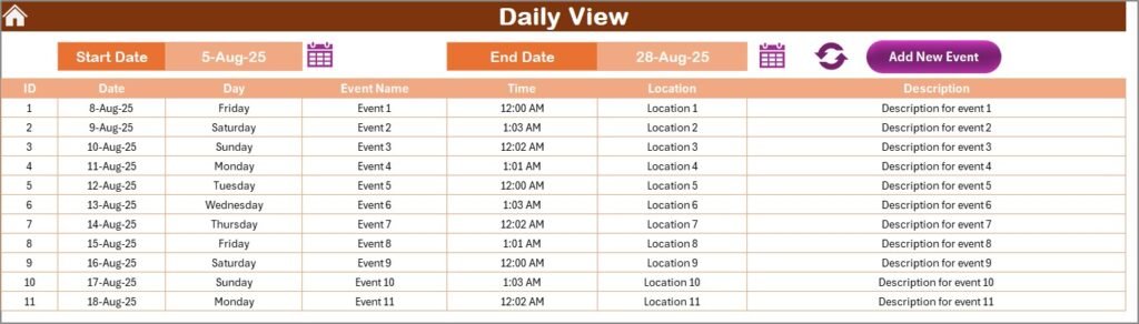Education Procurement Customer Experience Calendar in Excel - Next Gen ...